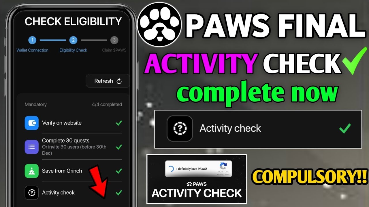 Paws Activity Check Task Complete | Paws New Task Today | Paws Airdrop ...