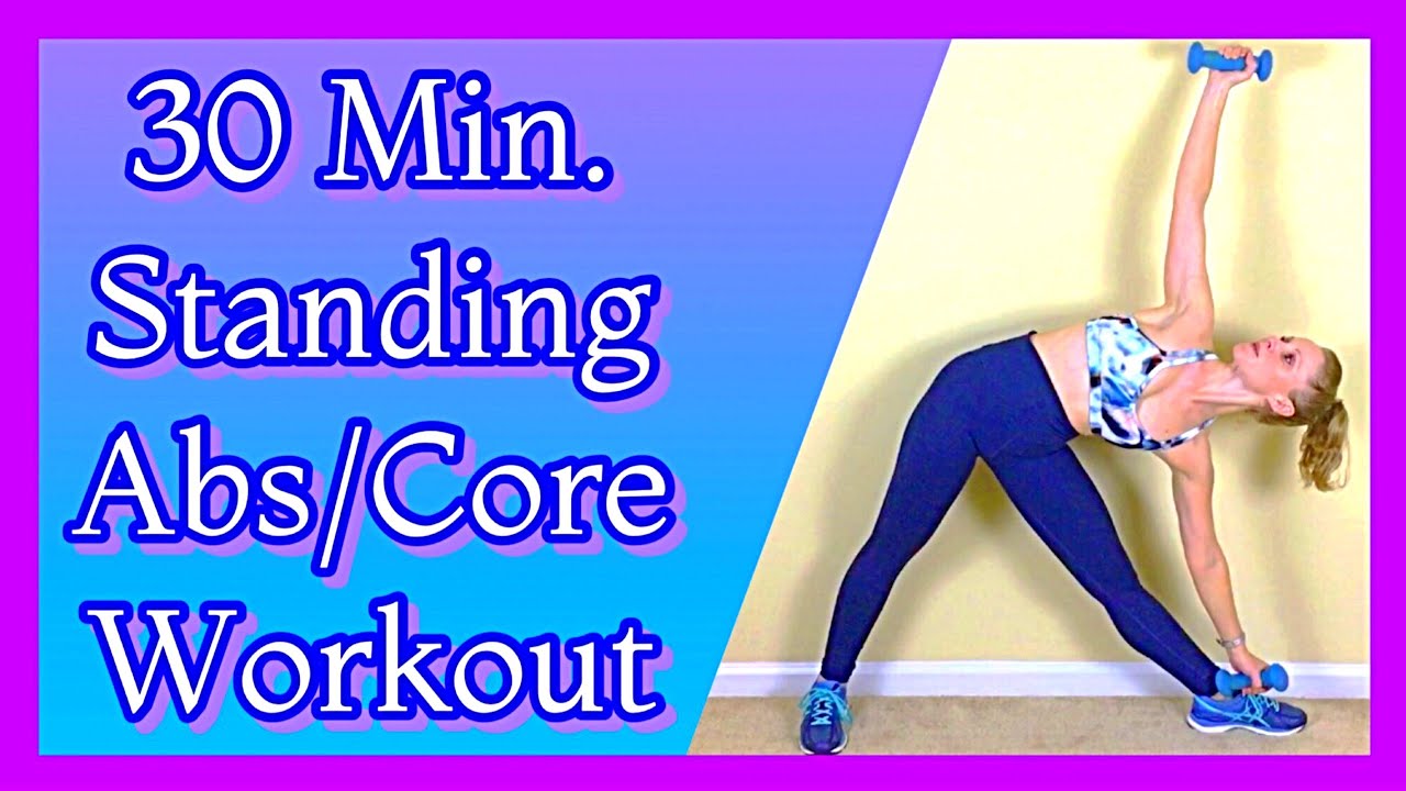 30 Min. Standing Abs/Core Burn // With Weights // Home Workout - YouTube