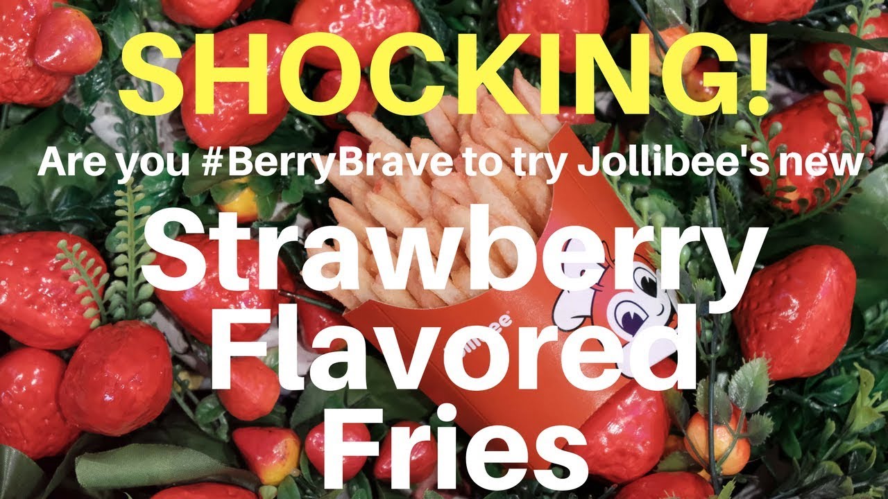 Wow!!! Jollibee Strawberry Fries and Strawberry Tea Float Flavor. Must ...