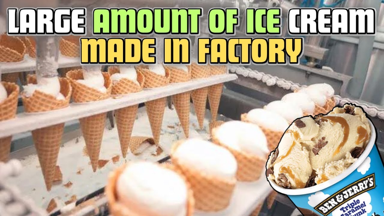 Large Amount Of Ice cream Made In factory - YouTube