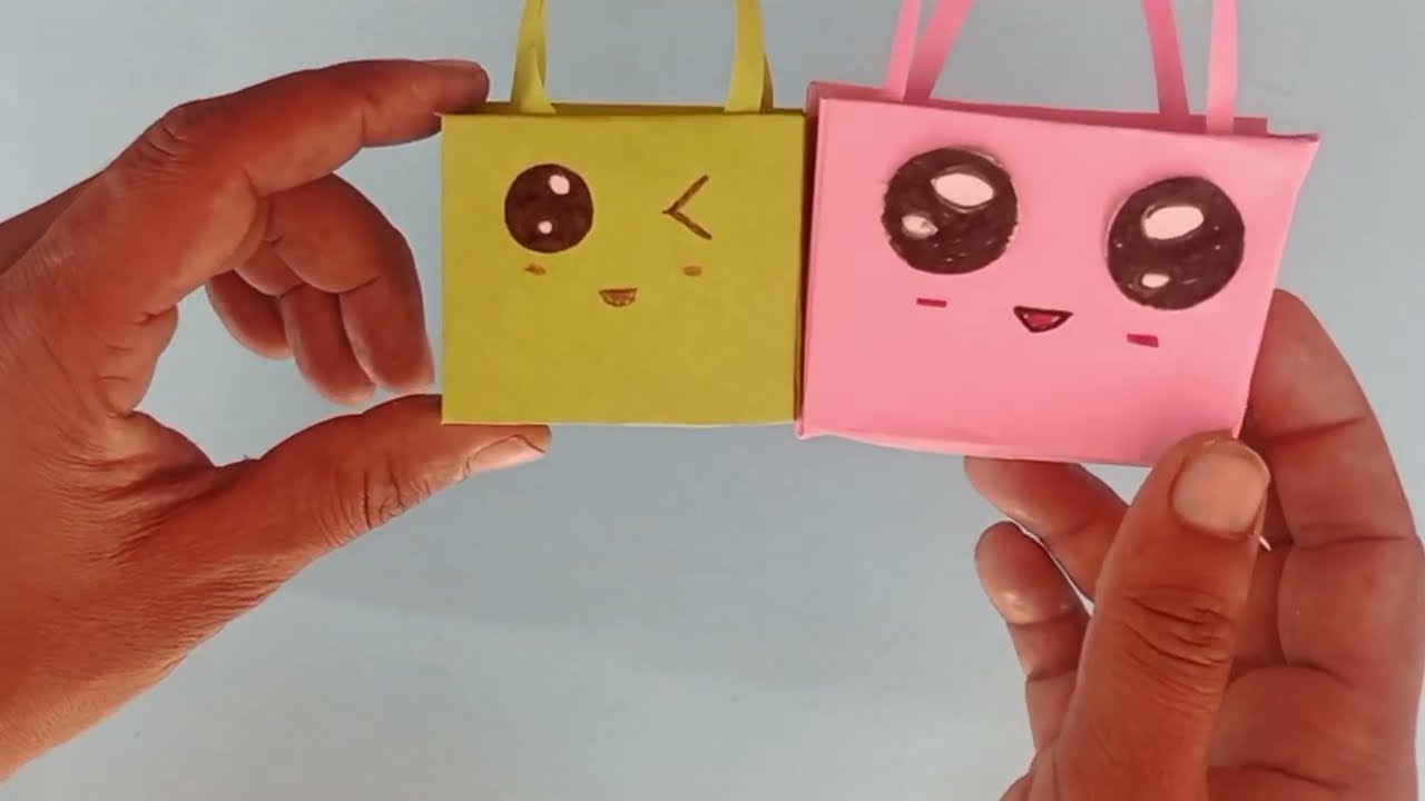 Origami Paper Bag / How To Make Paper Bags with Handles Origami Gift ...