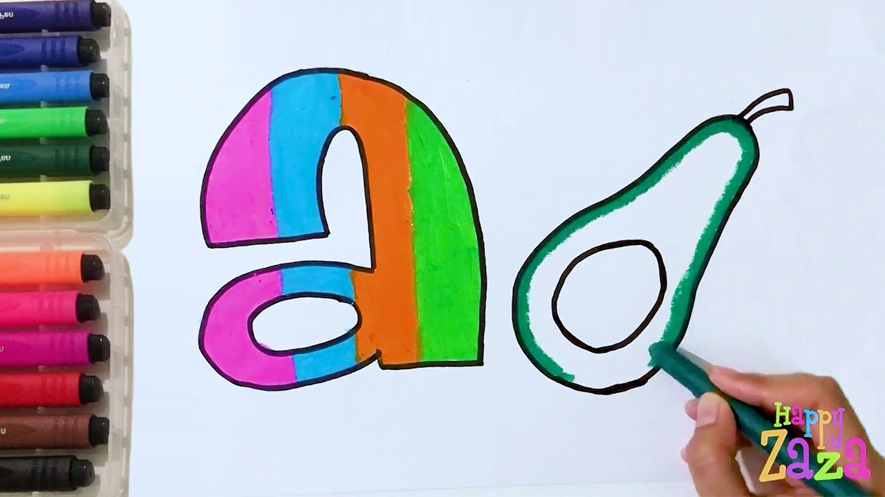 How To Read Alphabet Letters and Colors For Kids | Letter A - Avocado ...
