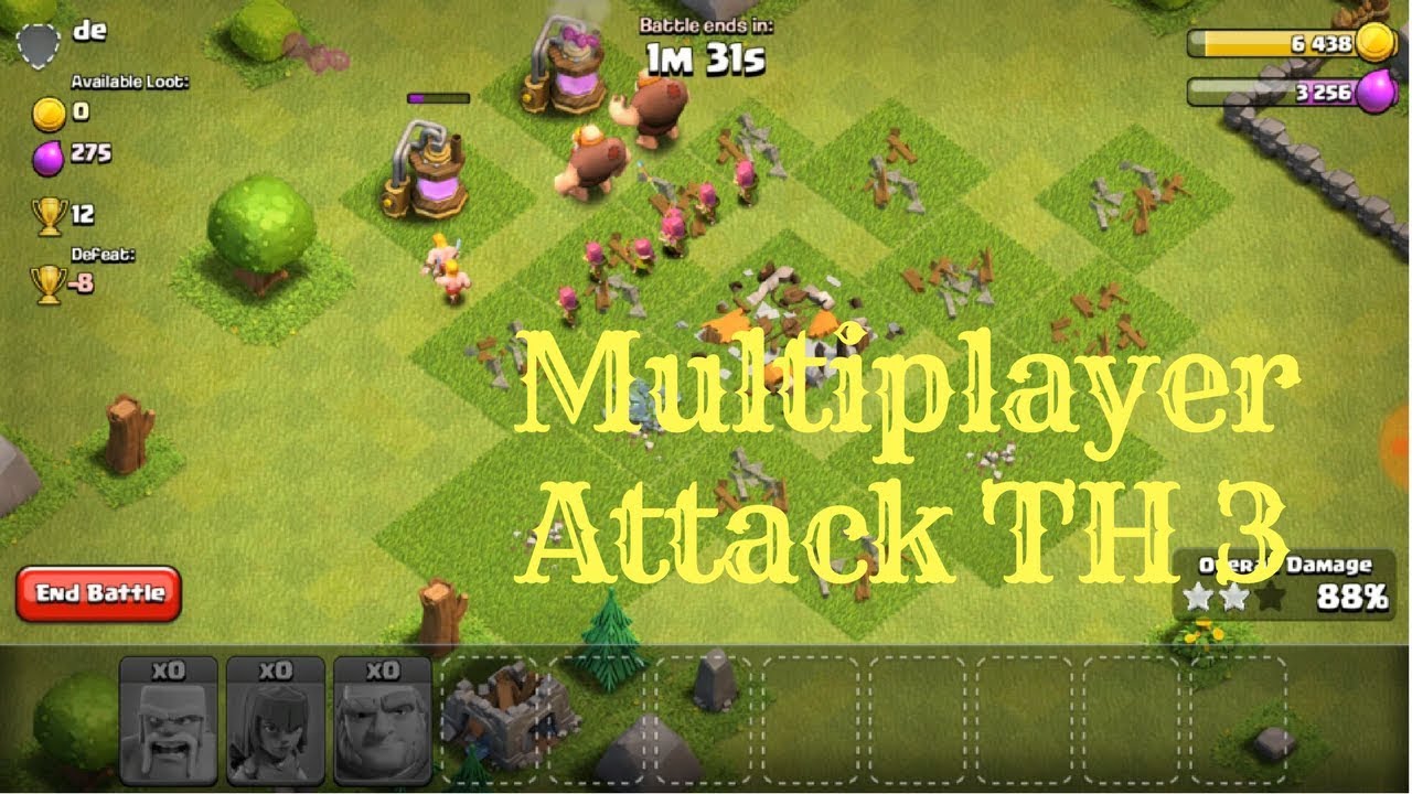COC - Multiplayer Attack Strategy Town Hall 3 - YouTube