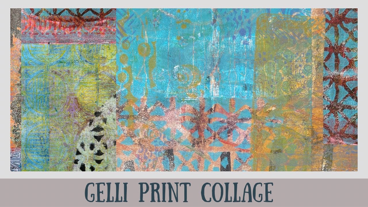Using gel prints to create art journal pages: embellish and collage - YouTube