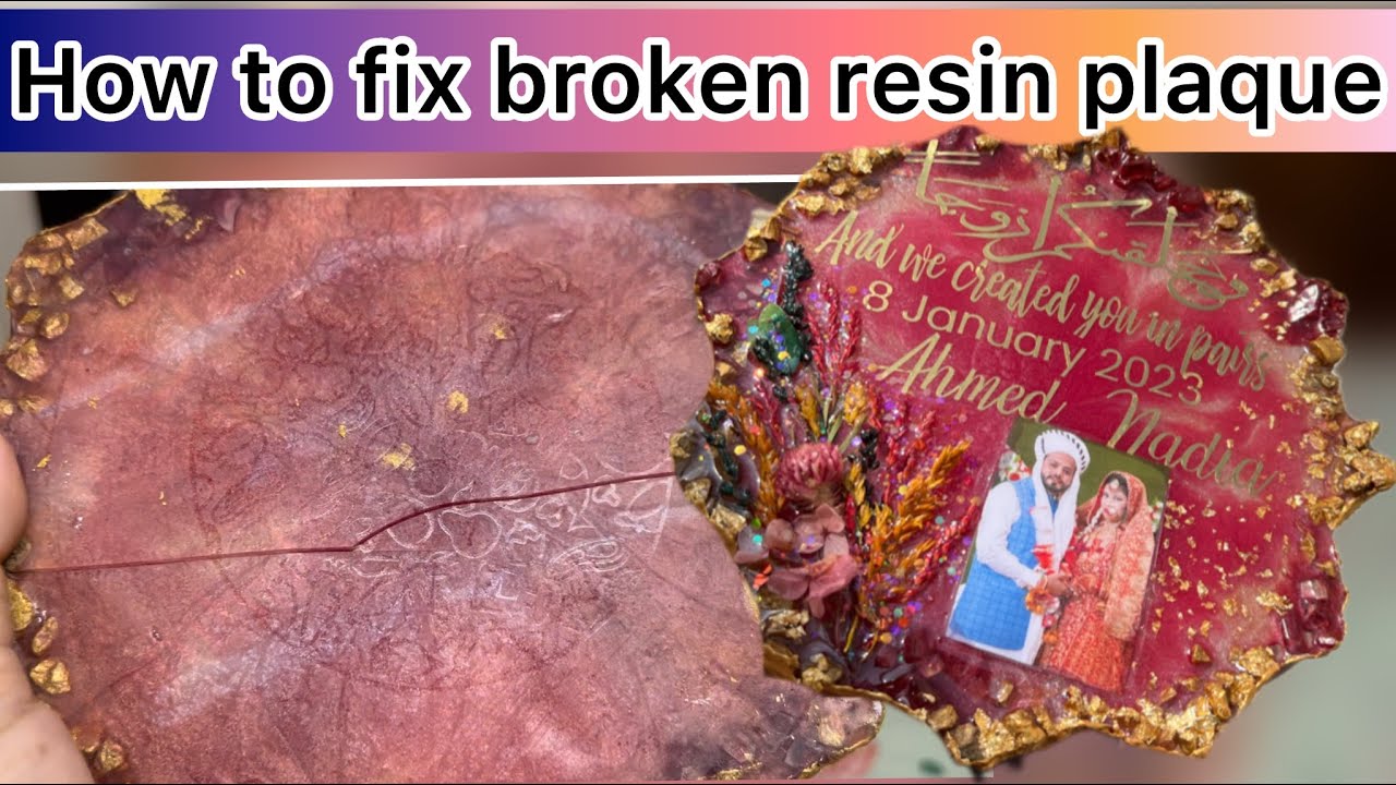 How to fix broken resin plaque| #resin #resincrafts #resinart #fixresin ...