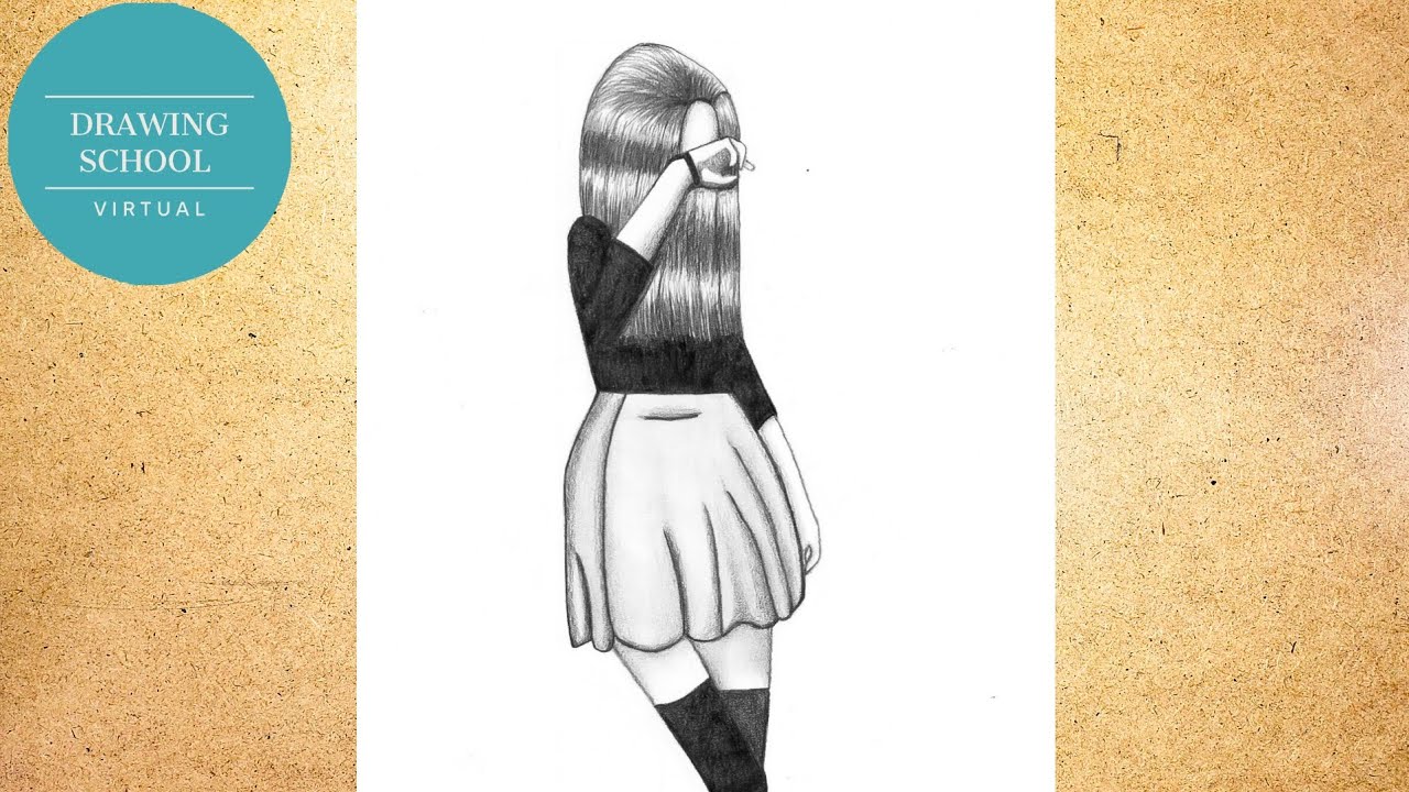 How to draw a shy girl || STEP BY STEP || Very easy || DRAWING SCHOOL ...