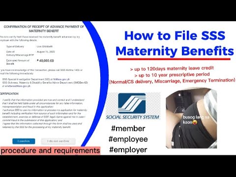 SSS Maternity Benefits - 120 days maternity leave credits || How to ...