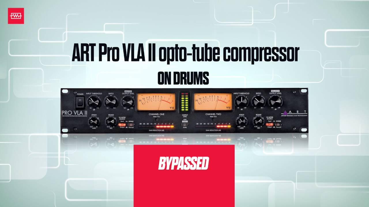 ART Pro VLA 2 opto-tube Compressor on Drums - YouTube