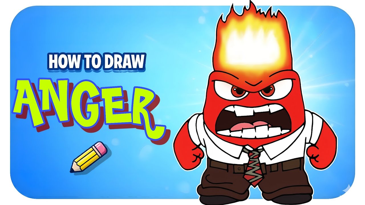 how to draw Anger from Inside out step by step. - YouTube