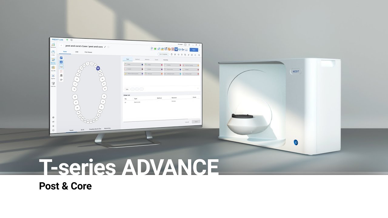 MEDIT T-series Desktop Scanner Advance course - Post & Core scan - YouTube