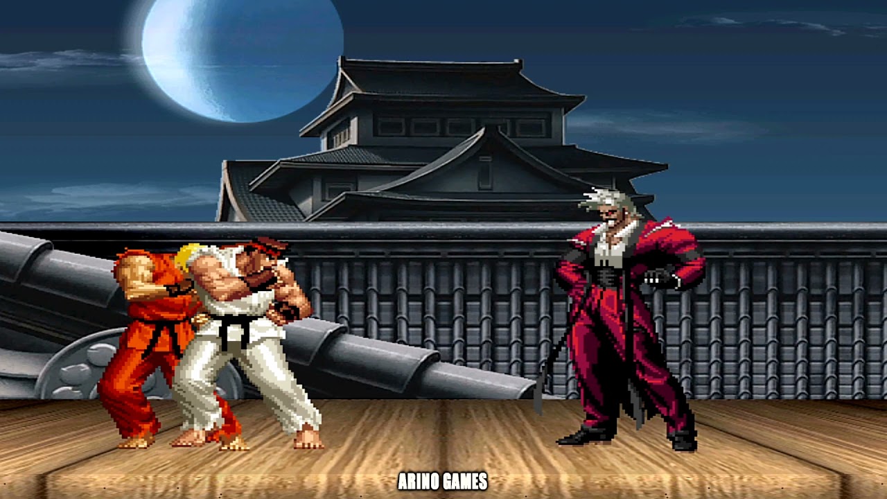 RYU/KEN VS GOD RUGAL! KOF VS STREET FIGHTER! - YouTube