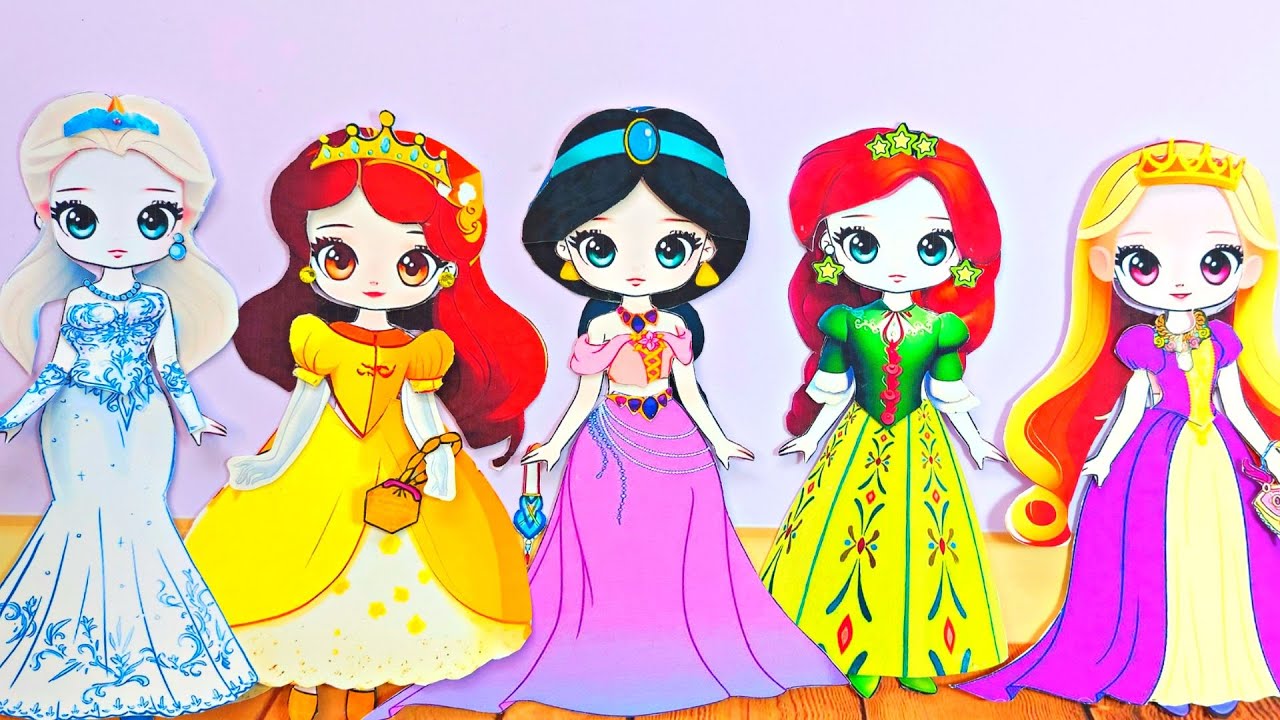 New Fashion for Disney Princesses - DIY Paper Dolls & Crafts - YouTube