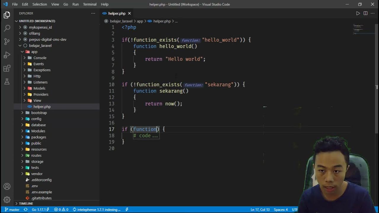Membuat custom global helper pada laravel - YouTube