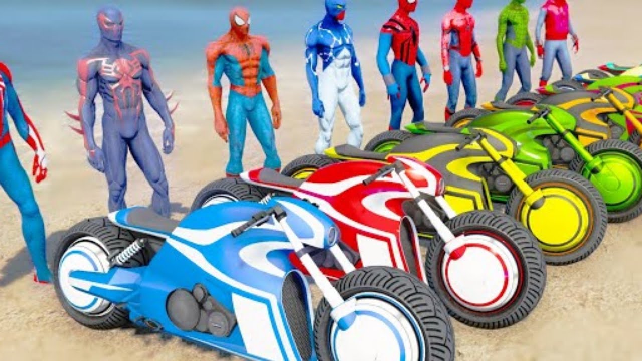 Spiderman cartoon | Spider man bike race cartoon😱🔥#spiderman #superhero ...