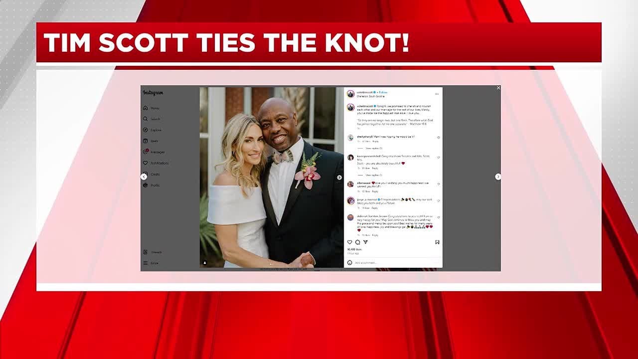 Tim Scott announces that he got married this weekend! - YouTube