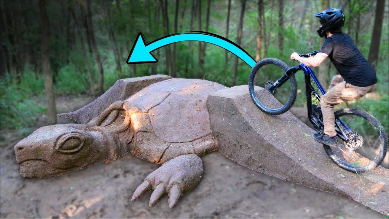 Sculpting a HUGE Turtle to Jump on a BIKE! - YouTube