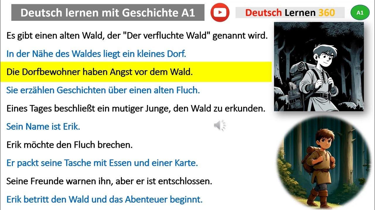 Deutsch lernen mit Geschichte A1 | german stories A1 | Deutsch als ...