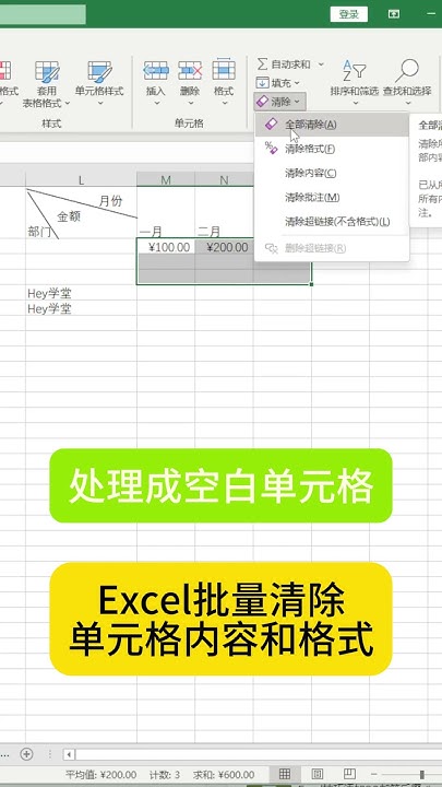 Excel批量清除单元格内容和格式 Exceltips Exceltips Learnexcel Learnexcelfree