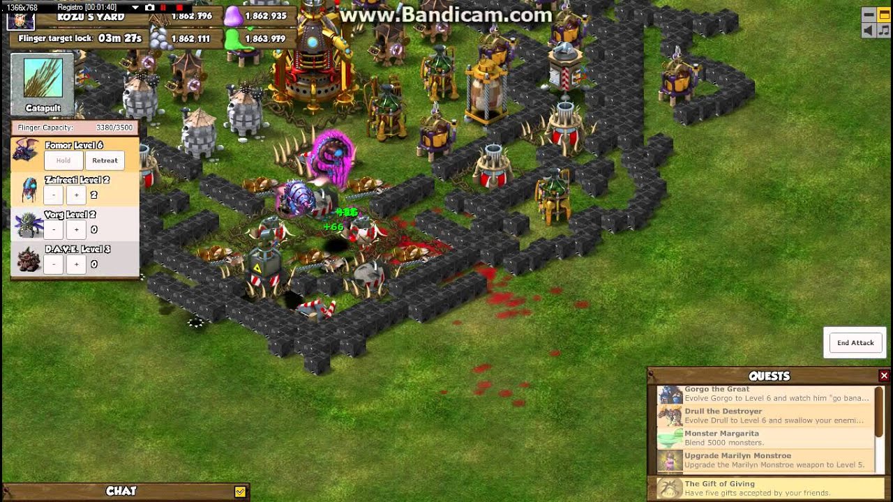 backyard monsters-attacking with lots of d.a.v.e - YouTube