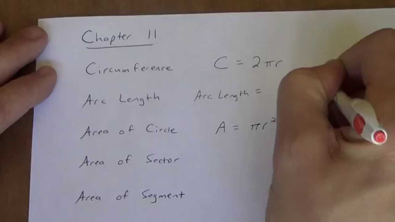 Chapter 11 - Video #1 - Formulas for Circles - YouTube