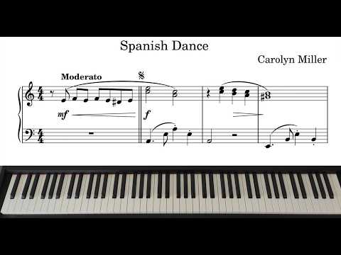 Spanish Dance - Carolyn Miller | Slow Easy Piano Version with Sheets