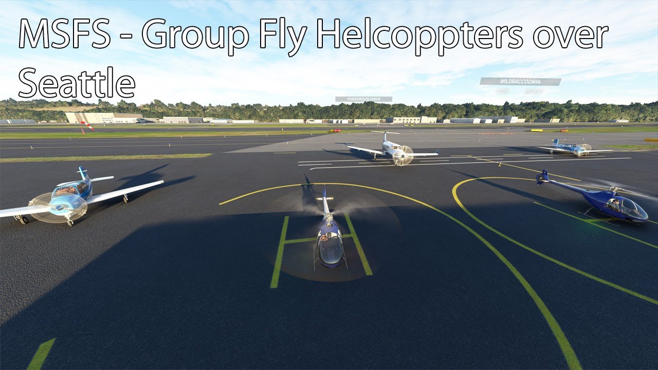 MSFS Livestream - Group Fly Basic Helicopter Maneuvers over Seattle - YouTube