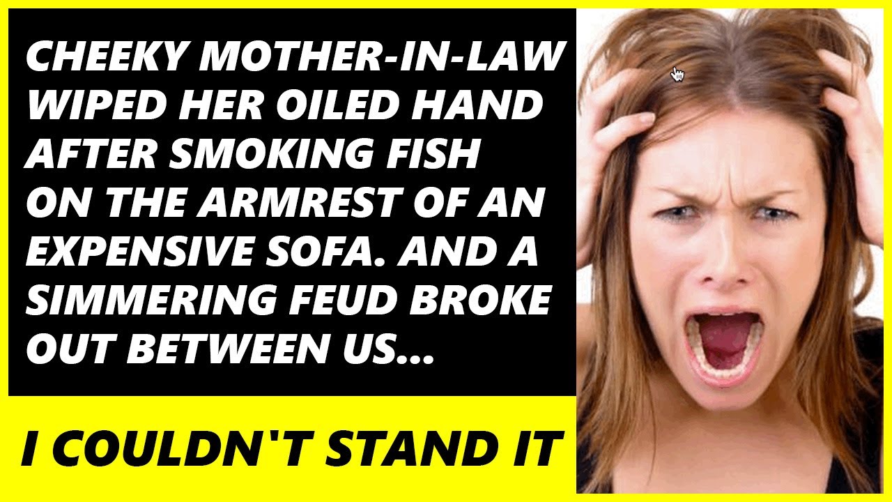 Cheeky mother-in-law wiped her oiled hand after smoking fish on the ...
