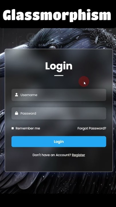 Glassmorphism Login Form HTML & CSS only - YouTube