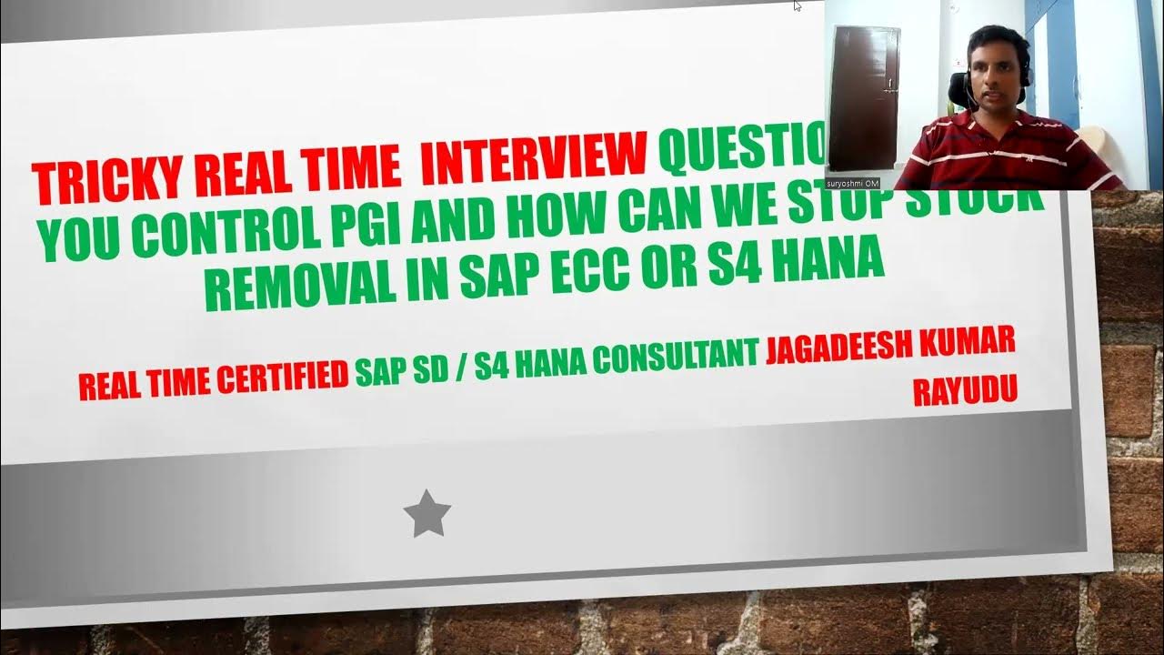 Tricky real time interview question how do you control pgi and how can we stop stock removal in ...