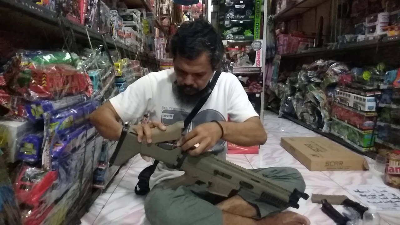 Review Water Gel Gun SCAR Submachine Gun - YouTube