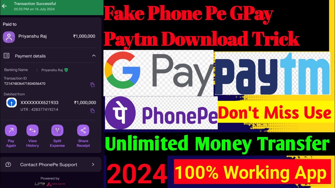 Fake Phone Pe App Google pay Paytm Download Tricks How to Fake Phone Pe ...