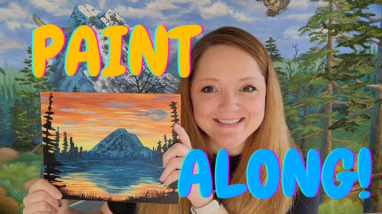 PAINT ALONG Acrylic painting of Mt Hood and Trillium Lake - YouTube