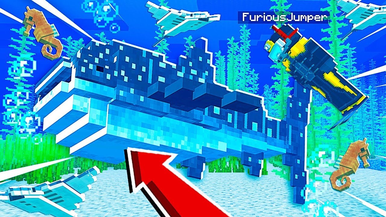 NAGER AVEC LE PLUS GRAND REQUIN DE MINECRAFT !!! - YouTube