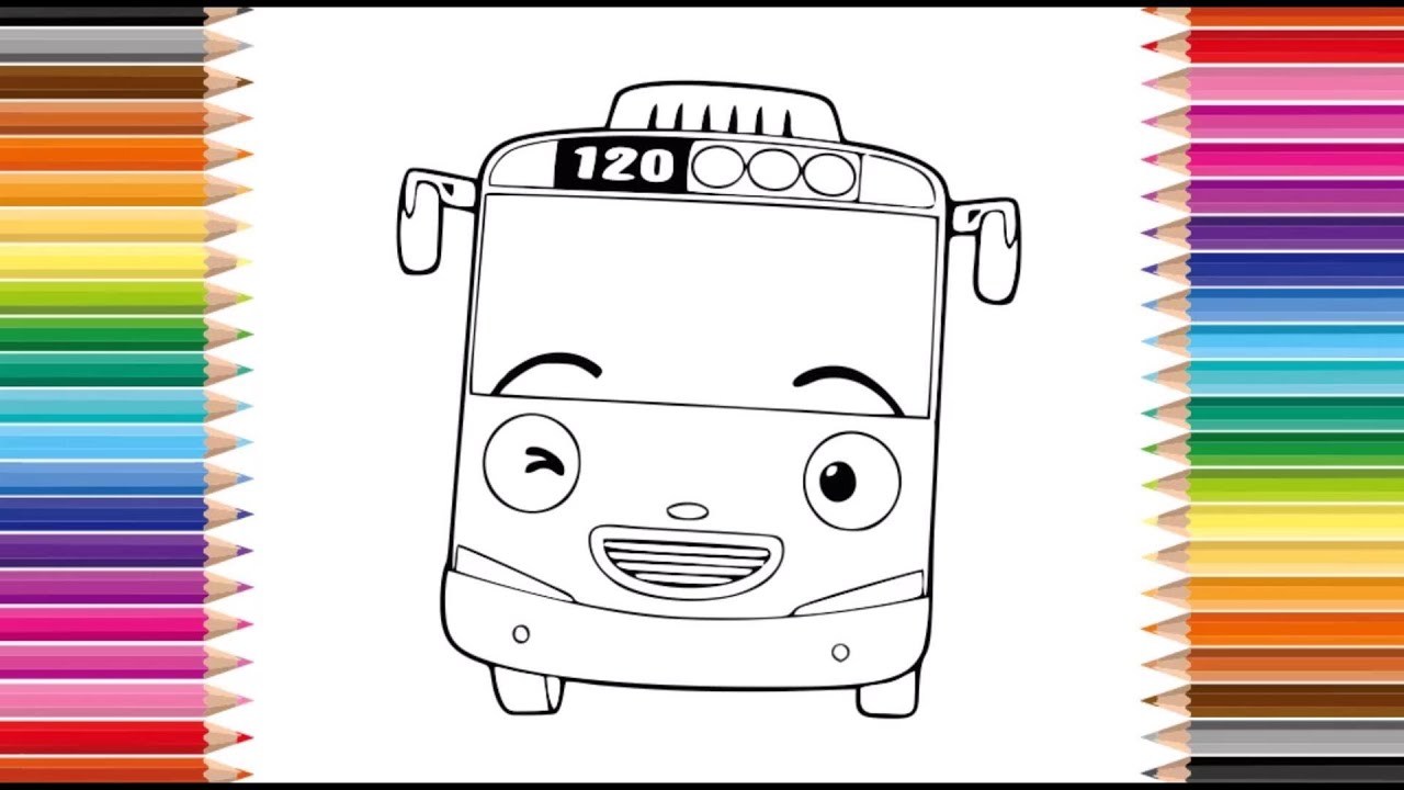 How to color the TAYO bus cartoon | Cara mewarnai kartun bis TAYO ...