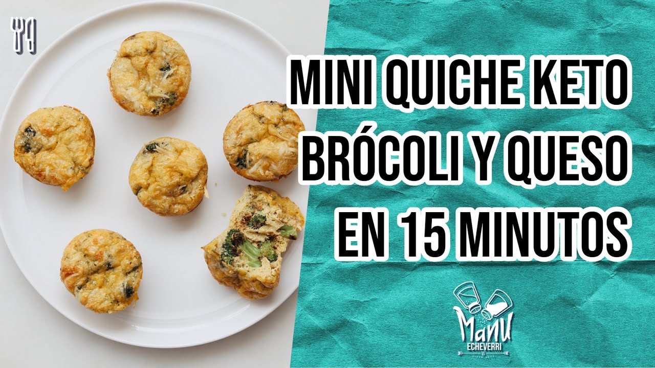 🧀 MINI QUICHE KETO DE BRÓCOLI Y QUESO EN 15 MINUTOS | SNACK KETO FÁCIL ...