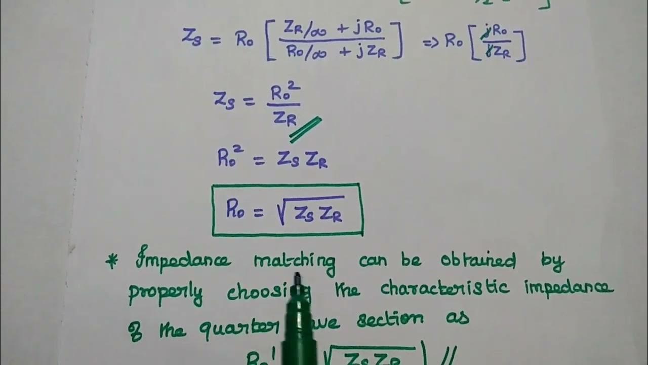 Quarterwave Transformer - Quarter wave line method - Impedance Matching - YouTube