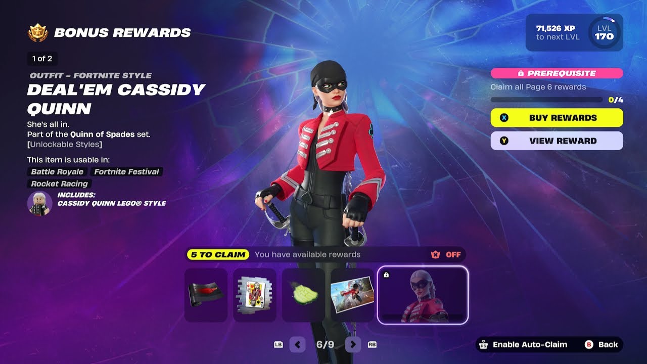 FORTNITE CLAIM BONUS REWARDS 6/9 CHAPTER 6 SEASON 2 DEAL EM CASSIDY ...