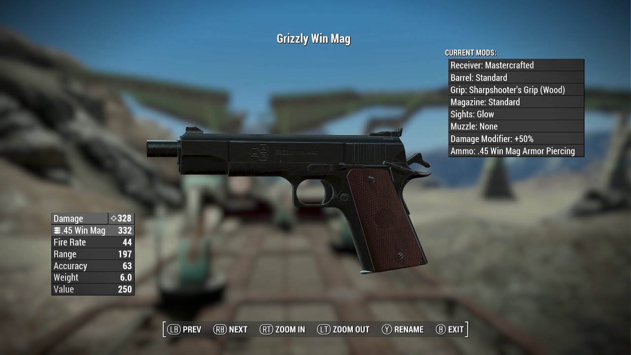 LAR Grizzly Win Mag Pistol Demonstration (Fallout 4 Mods) - YouTube