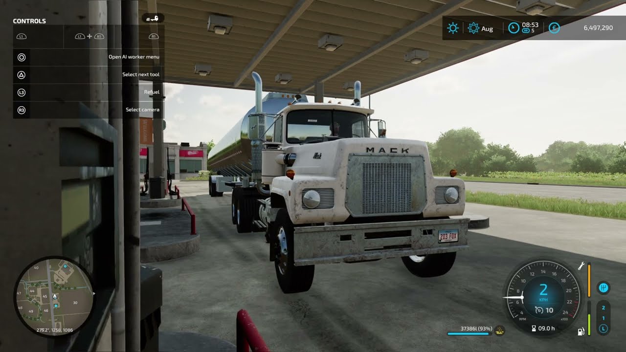 Farming Simulator 22. MACK Truck pulling a heavy load up Hells - YouTube