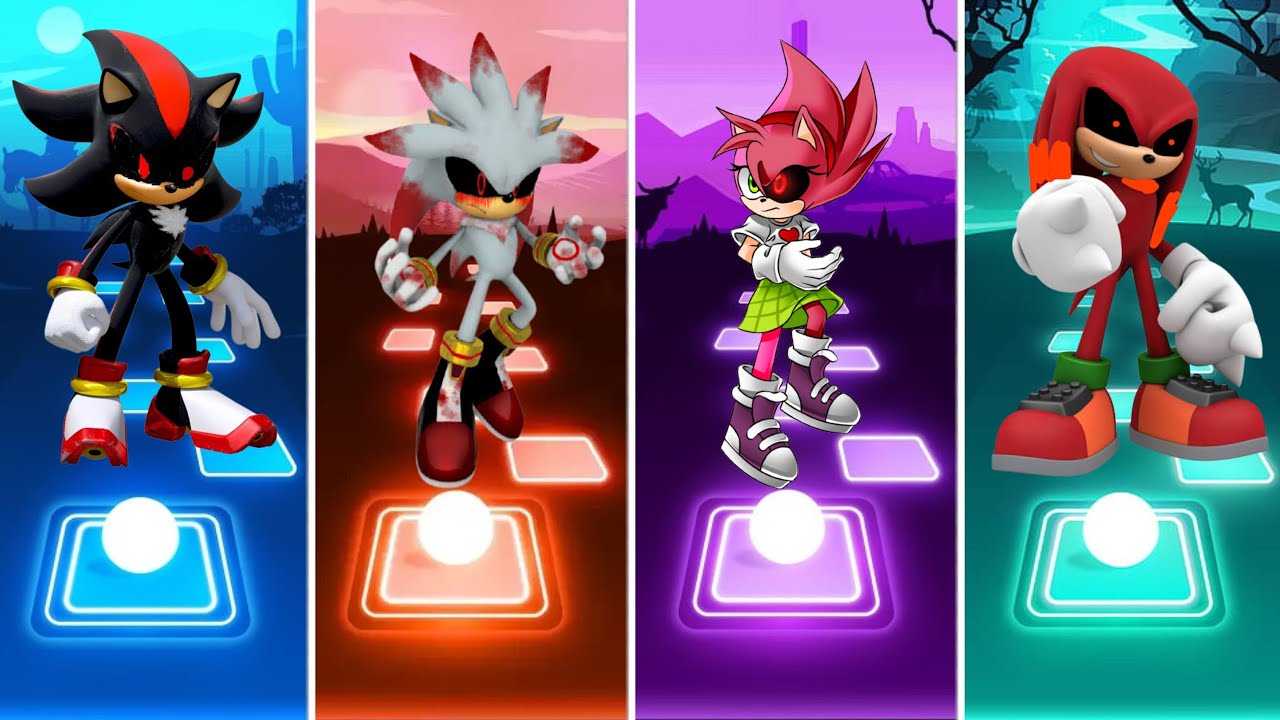Shadow Exe 🔴 Silver Sonic Exe 🔴 Amy Exe 🔴 Knuckles Exe || Tiles Hop EDM ...