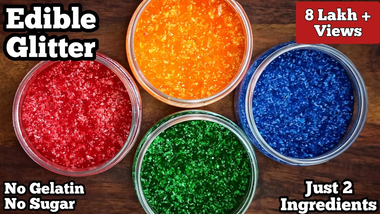 Homemade Edible Glitter Recipe - Just 2-Ingredient ! - YouTube