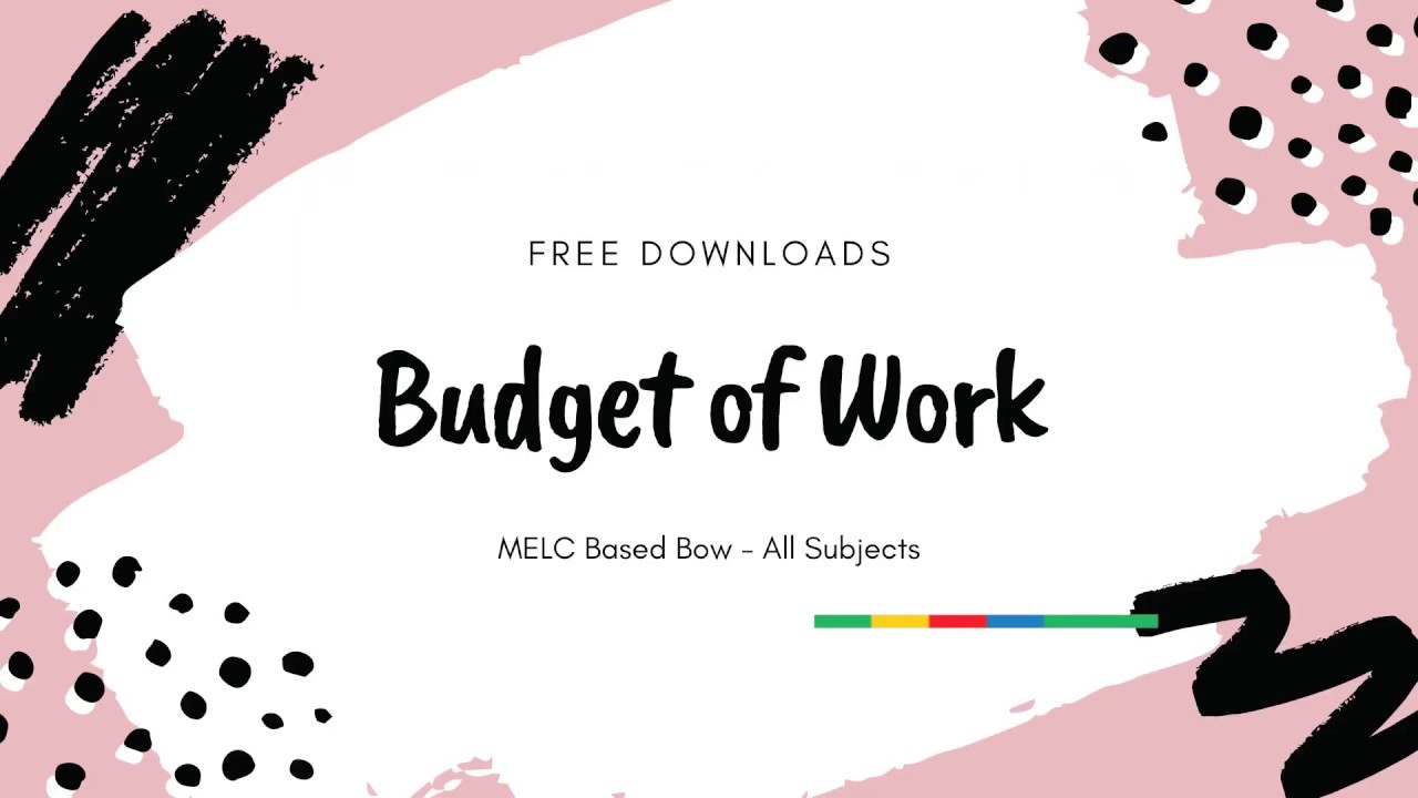 Budget of Work MELC Based 2020-2021 | JenVenture - YouTube