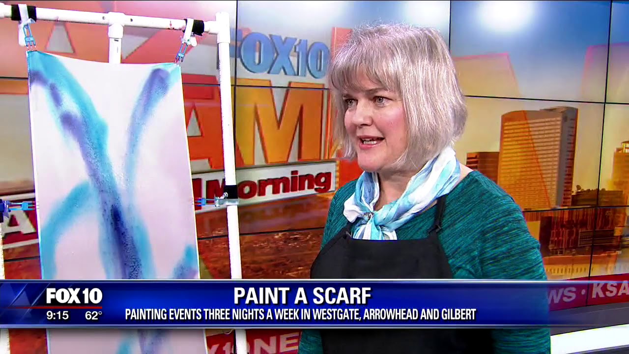 Gina paints a scarf on FOX10 Arizona Morning - YouTube