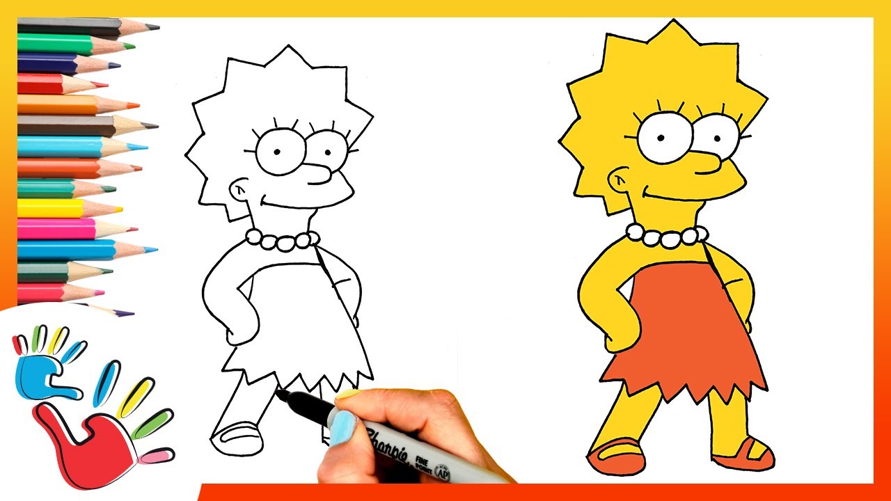 How To Draw Lisa Simpson from The Simpsons | Easy Drawing Tutorial for ...