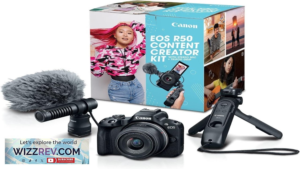 Canon EOS R50 Content Creator Kit Hybrid Mirrorless Camera with RF-S18 ...