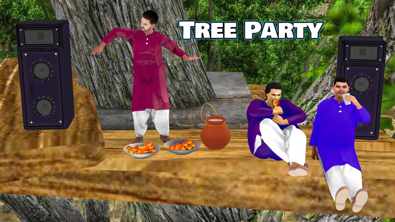 TREE PARTY | HINDI KAHANI | HINDI COMEDY 3D CARTOON - YouTube