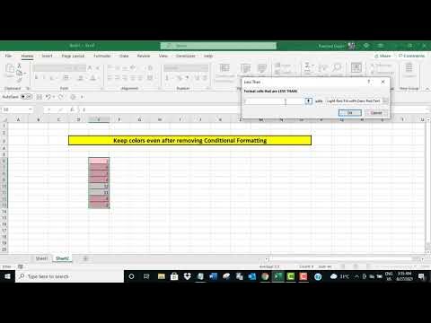 Keep colors even after removing Conditional Formatting in Excel - YouTube