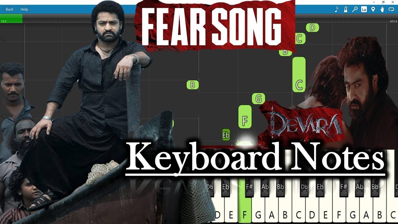 Fear Song Keyboard Notes | Full Video | Anirudh | NTR | Koratala Siva ...