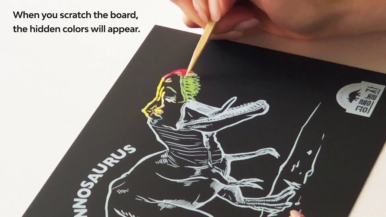 프롬 공룡 스크래치 보드 / PROM Dinosaur Scratch Board - YouTube