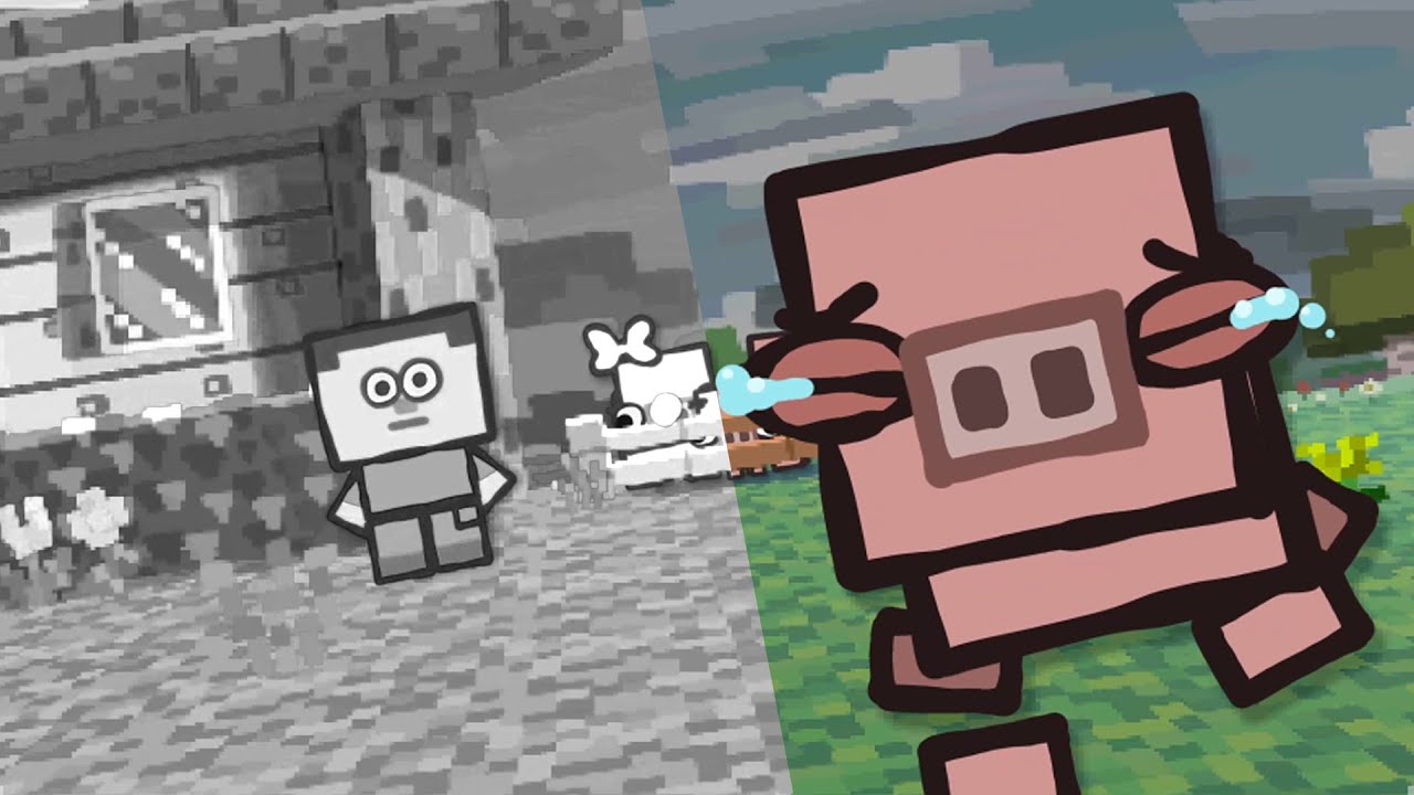 Minecraft Pig Cartoon Storyboard vs Animation @cas - YouTube